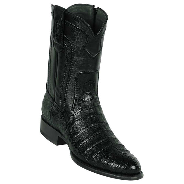 LOS ALTOS Men's Black Caiman Belly Exotic Roper Boots w/Zipper – Rodeo ...