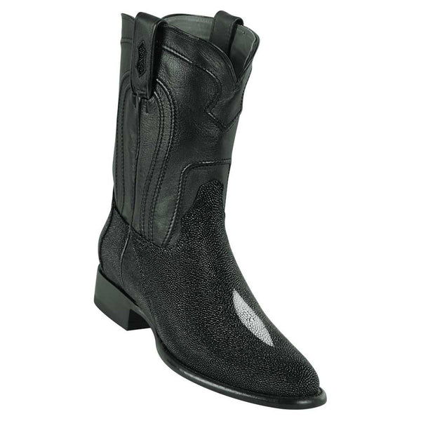 LOS ALTOS Men's Black Single Stone Stingray Exotic Roper Boots – Rodeo ...